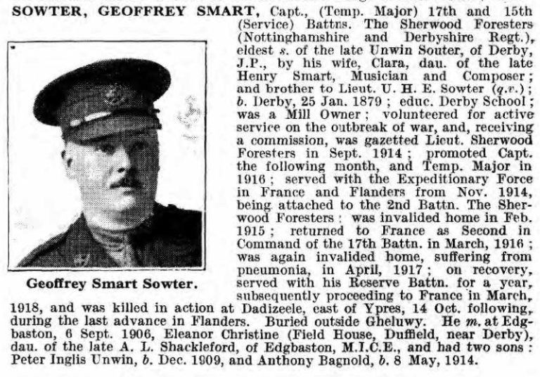 Sowter, Geoffrey Smart – The Sherwood Foresters