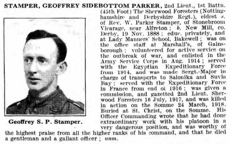 Stamper, Geoffrey – The Sherwood Foresters